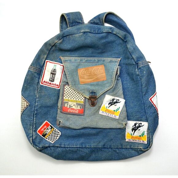 Coca Cola | Bags | Vintage Cocacola Denim Backpack | Poshmark